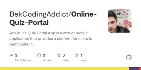 GitHub BekCodingAddict Online Quiz Portal An Online Quiz Portal App Is A Web Or Mobile