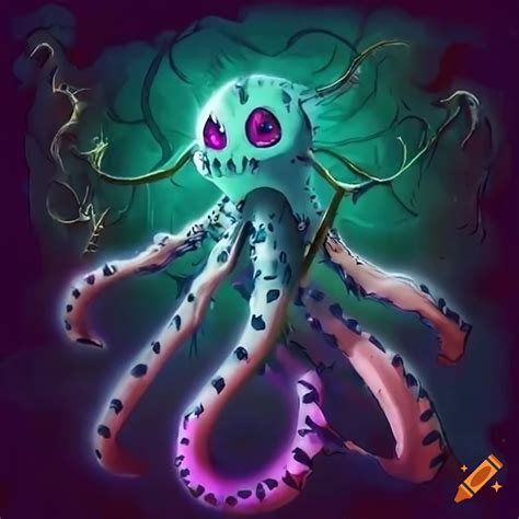 Digital Art Of A Haunting Digimon With Tentacles On Craiyon