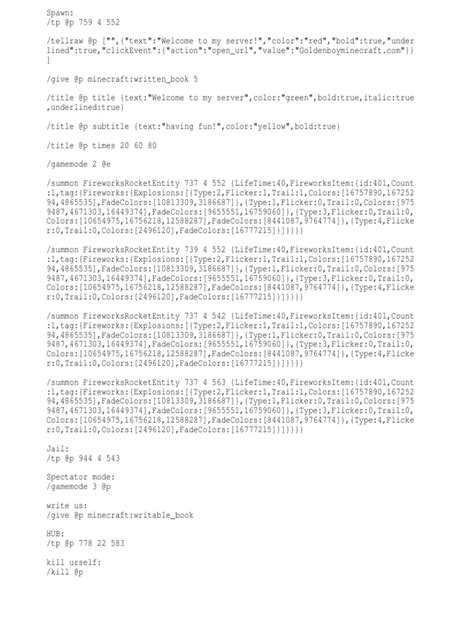 Minecraft Commands Pdf Leisure Sports