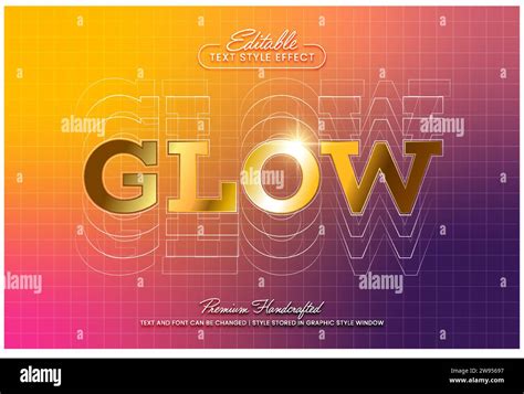 Shiny glow gold editable 3D vector text style effect, suitable for creating eye-catching text ...