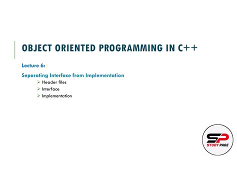 Lecture Object Oriented Programming Pdf