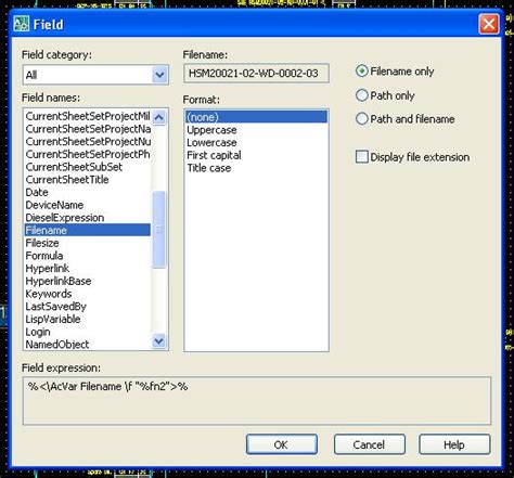 Does AutoCAD Have A Field For Filename Only AutoCAD General AutoCAD Forums