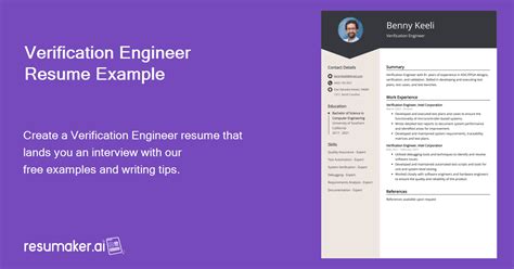 Verification Engineer Resume Examples And Guide