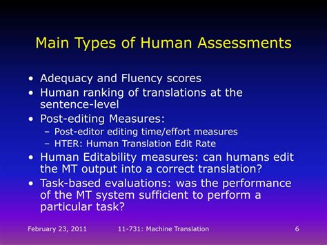 Ppt Mt Evaluation Human Measures And Assessment Methods Powerpoint