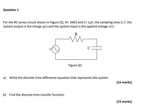 Solved Question For The RC Series Circuit Shown In Figure Chegg Com