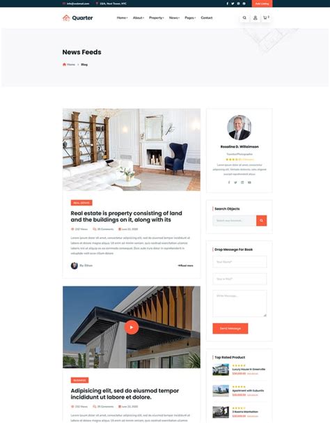 Quarter Real Estate React Nextjs Template Site Templates Landing
