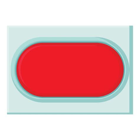 Red Rectangular Button Icon Cartoon Style 15212233 Vector Art At Vecteezy