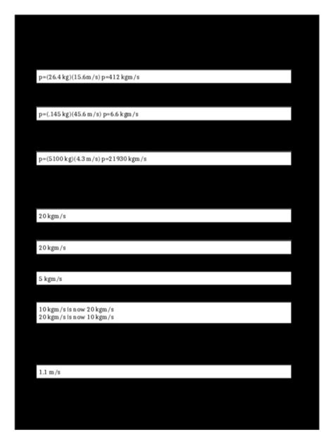 Momentum And Conservation Of Momentum Worksheet