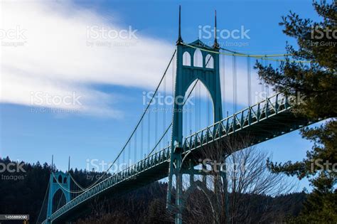 12 28 2022 미국 오리건 주 포틀랜드 미국 오리건 주 포틀랜드의 세인트 존스 브리지 0명에 대한 스톡 사진 및 기타 이미지 Istock