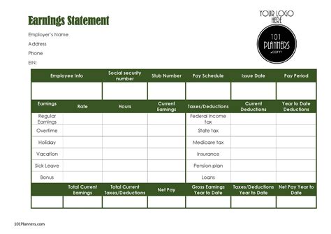 Pay Stub Excel Template