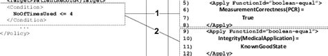 Xacml Usage And Behavior Policies In Figure 2a Line 5 Specifies That