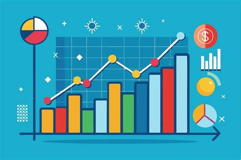 Colorful Charts And Graphs Illustrate Increasing Business Income Trends And Financial