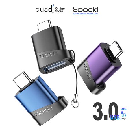 Toocki Otg Usb 3 0 Type C Adapter Male To Female Micro Converter Shopee Malaysia