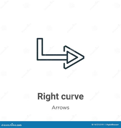 Right Curve Outline Vector Icon Thin Line Black Right Curve Icon Flat Vector Simple Element