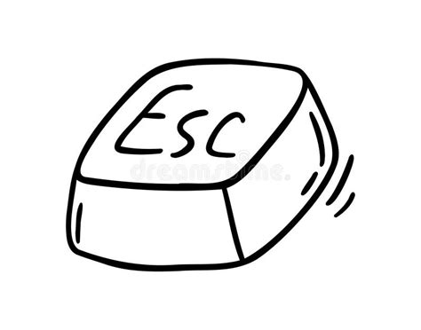 Esc Button Or Escape Button Icon Doodle Hand Drawn Outline Line
