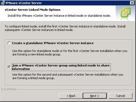Виртуализация Ошибка объединения серверов Vmware Vcenter в Linked Mode