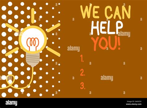 Word Writing Text We Can Help You Business Photo Showcasing Offering
