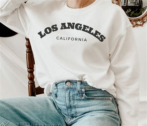 Los Angeles Crewneck Sweatshirt Los Angeles Pullover Los Angeles