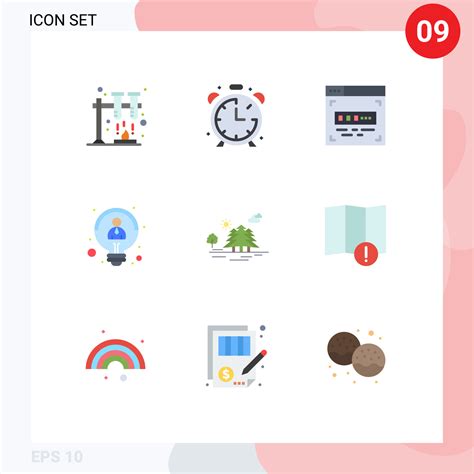 Pictogram Set Of Simple Flat Colors Of Nature Hill Coder Mountain Idea Editable Vector Design