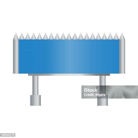 빈 큰 블루 광고 판입니다 광고 및 디자인 벡터 일러스트 레이 션 이랑 Publicity Event에 대한 스톡 벡터 아트 및 기타 이미지 Publicity Event