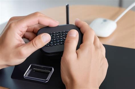 Male Hand Holding Wireless Peripheral Premium Ai Generated Image