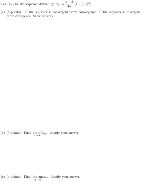 Solved Let N Be The Sequence Defined By In 1 A Chegg Com