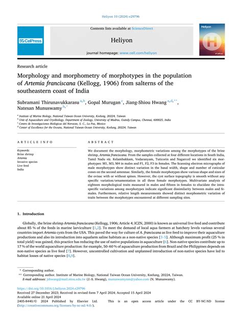 Pdf Morphology And Morphometry Of Morphotypes In The Population Of