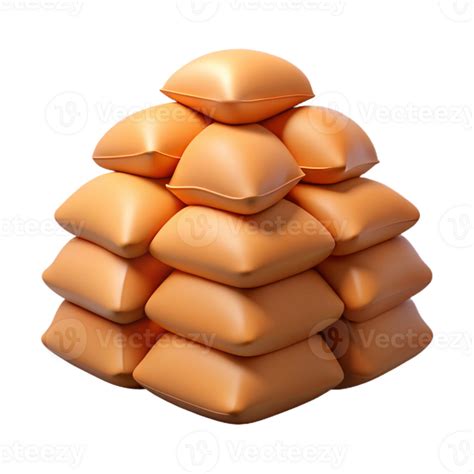 3d Render Orange Pillows Pyramid Stack 54196889 Png