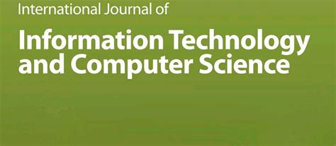 Ijitcs On Tumblr International Journal Of Information Technology And