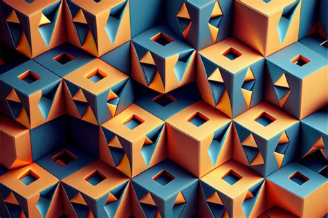 Premium Ai Image 3d Geometric Figures Parametric Patterns Seamless Kaleidoscope Created With