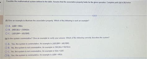 [answered] Consider The Mathematical System Defined In The Tab