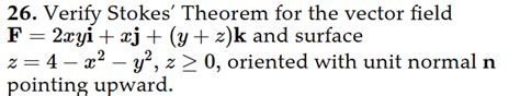 Solved Verify Stokes Theorem For The Vector Chegg