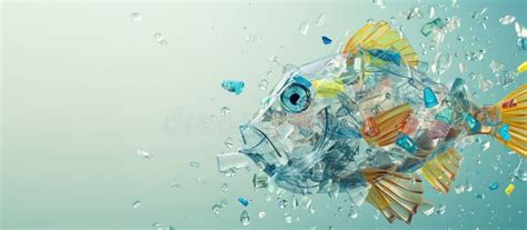 Fish Made Of Plastic Trash Ocean Pollution Of Waste Protection