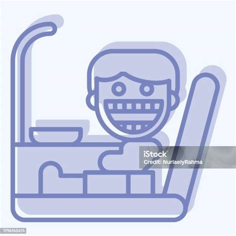 아이콘 치과 의자 치과 의사 기호와 관련이 있습니다 투톤 스타일 심플한 디자인 편집 가능 간단한 일러스트레이션 간호사에 대한