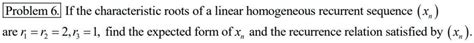 solved problem if the characteristic roots of a linear homogeneous