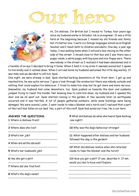 Easy Reading Our Hero Finding Spec… English Esl Worksheets Pdf And Doc