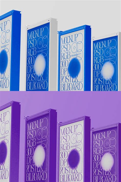 3d Array Of Urban Buses Stop Mockup Masterbundles