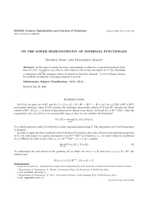 Pdf Lower Semicontinuity Of Supremal Functionals