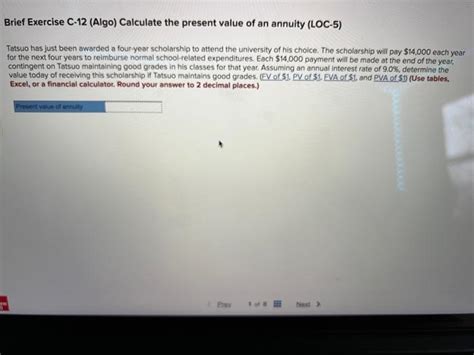 solved brief exercise c 12 algo calculate the present
