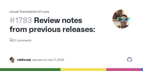 review notes from previous releases · issue 1783 · visual framework