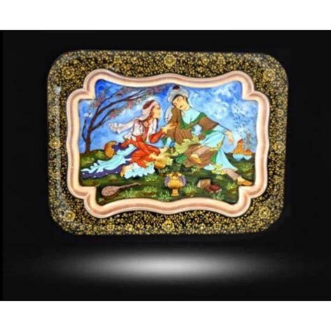 خرید و قیمت قاب لیلی و مجنون هنر تشعیر و مینیاتور برند آقاجانی ترب