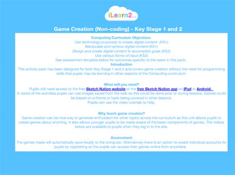 Ilearn2 Game Creation Non Coding Activity For Ks1 And 2 Teachwire Teaching Resource