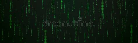 Binary Code Background With Falling Digits Futuristic Green Matrix