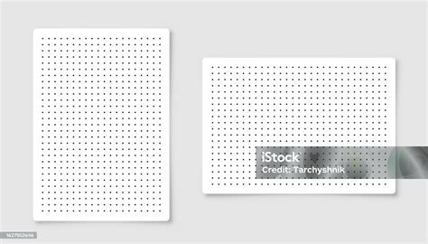 격자가 있는 점선 그래프 용지입니다 물방울 무늬 패턴 서예 그리기 또는 쓰기를 위한 기하학적 질감 빈 메모지 학교 공책 벡터 그림 0명에 대한 스톡 벡터 아트 및 기타