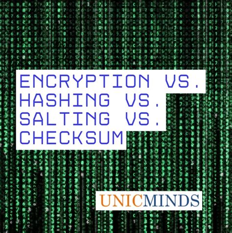 Encryption Vs Hashing Vs Salting Vs Checksum Unicminds
