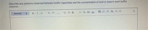solved buffer capacities in drops of acid initial 10 drops