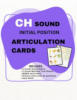 CH Initial Position Of Words Articulation Cards Activities TPT
