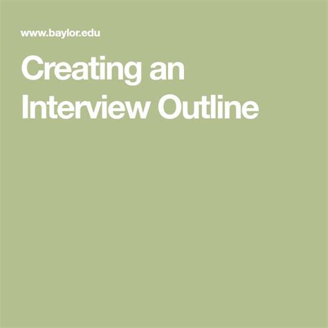 Creating An Interview Outline Interview Fcny Ftw