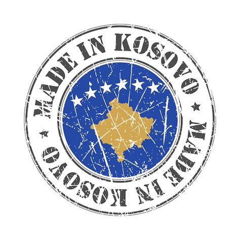 Premium Vector Made In Kosovo Stamp Kosova Scratched Flag Badge Logo Vector Illustration
