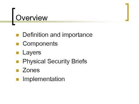 Physical Security By Christian Hudson Overview N